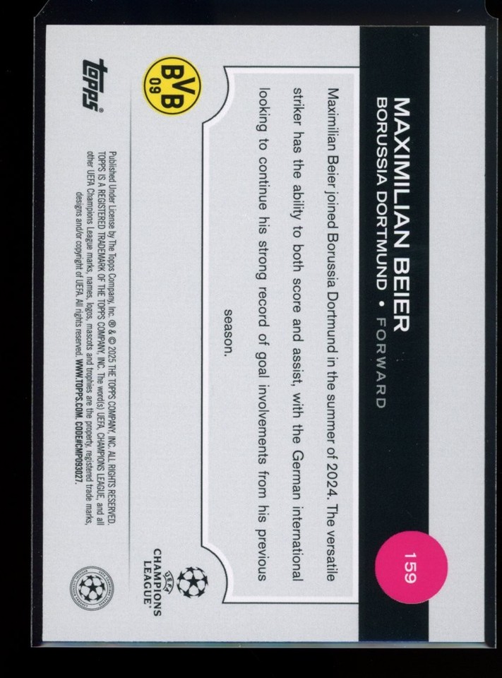 2024-25 Topps UEFA Club Competitions #159 Maximilian Beier | eBay