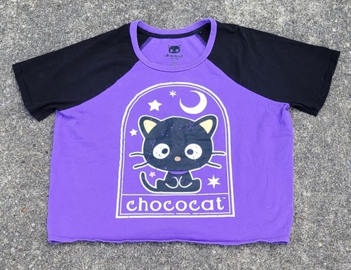 Sanrio Chococat Raglan Crop Top T-Shirt Celestial Womens Size XL Purple ...