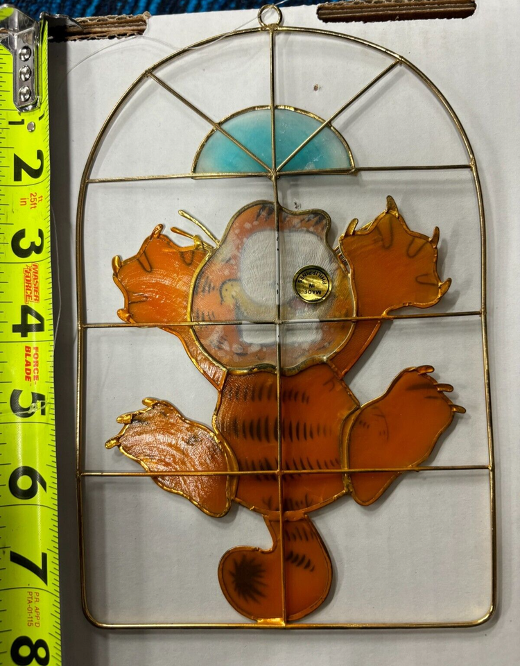 Garfield the Cat Capiz Shell Suncatcher Garfield hanging in window ...