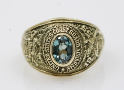 Vintage 14K Yellow Gold 1955 U.S Coast Guard Academy Class Ring Size 7 ...