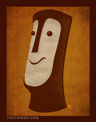 Tiki Bob Print Tiki Mug Bar Lowbrow Kustom Pop Art Home Decor Man Cave ...
