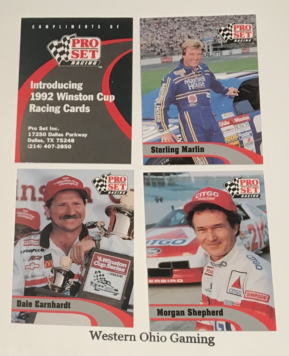1992 Pro-Set Winston Cup Racing Cards Promo Set Earnhardt Marlin ...