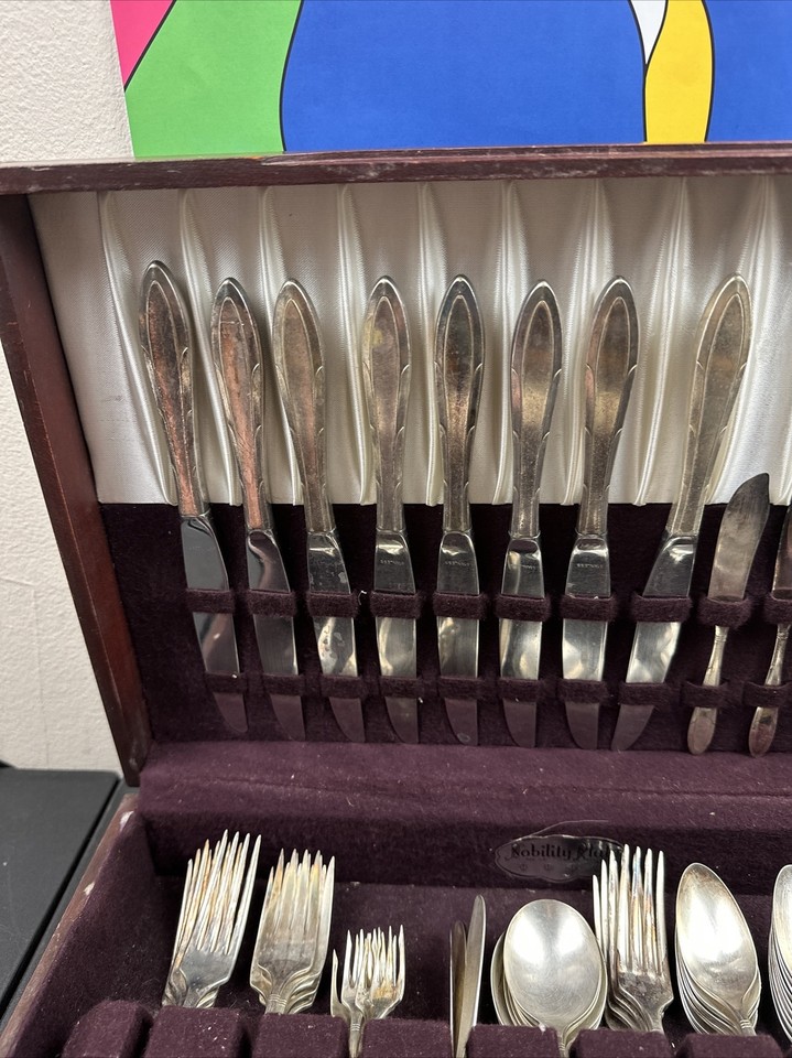 Vintage Nobility Plate Silver Plated REVERIE Flatware Silverware 76 ...