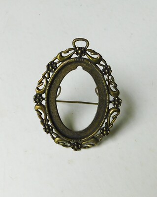 Vintage Ornate Flowers Metal Standing Oval Picture Frame Easel | eBay