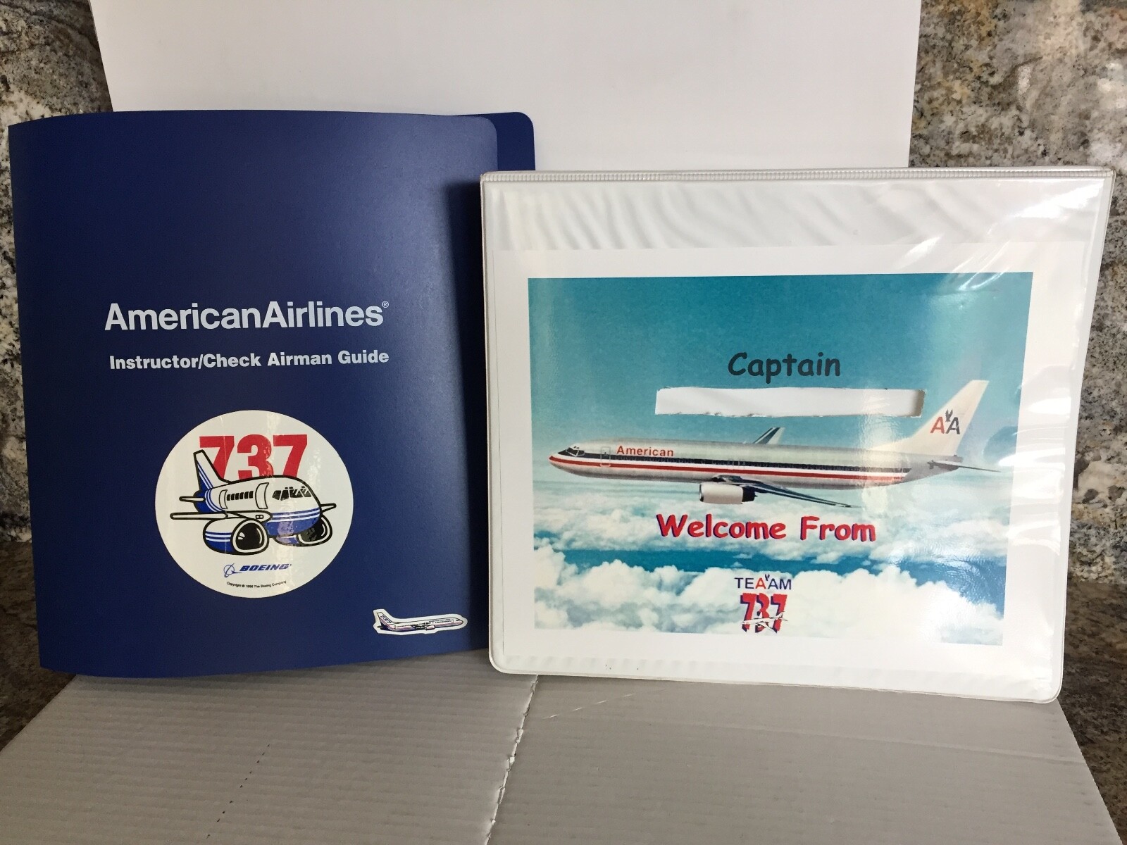 VTG AMERICAN AIRLINES 737 Boeing Aircraft 3 Ring Binders Captain Pilot ...