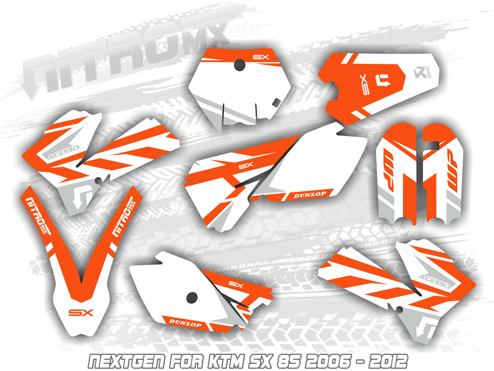 NitroMX Graphic Kit for KTM SX 85 SX85 2006 2007 2008 2009 2010 2011 ...