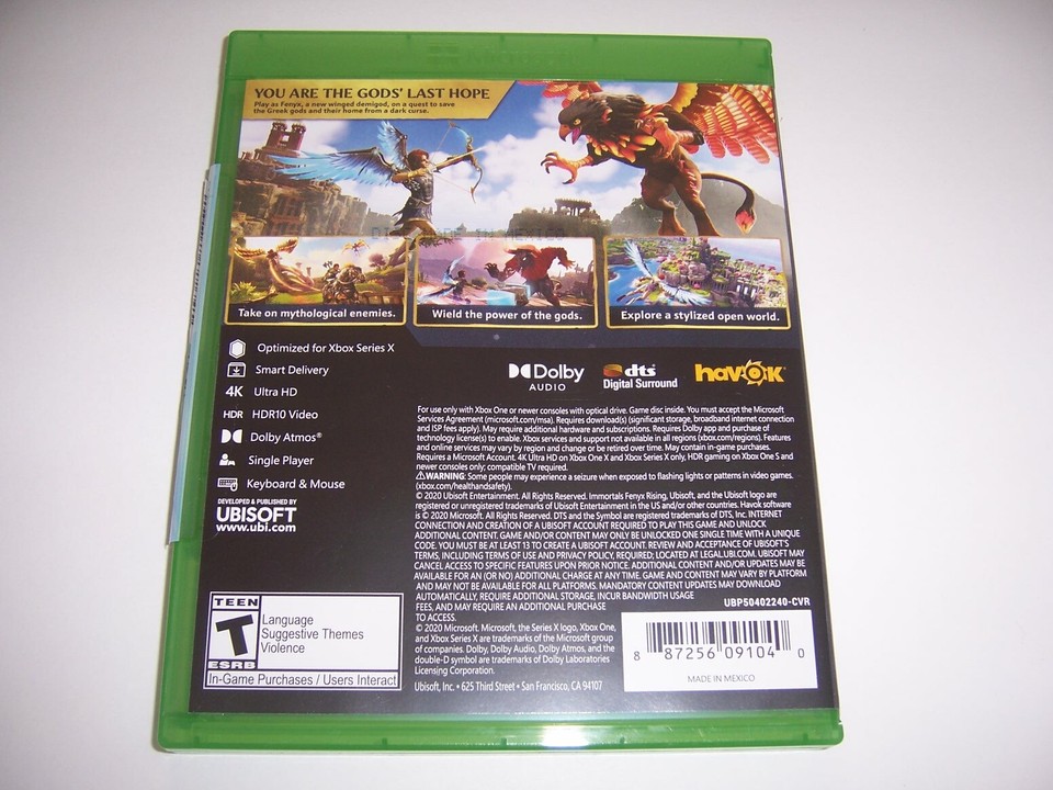 Replacement Authentic Original Case Xbox One XB1 Series X Immortals ...