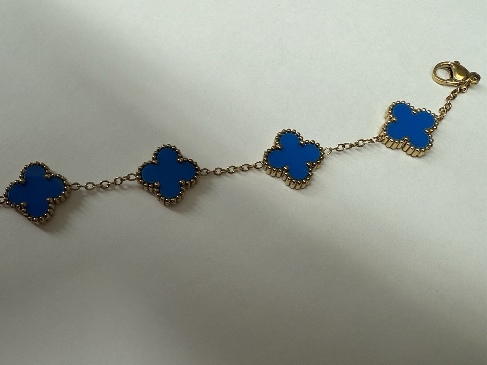 18K Gold Plated Clover Bracelet Lucky 4 Leaf Clover Brc. Will Never ...
