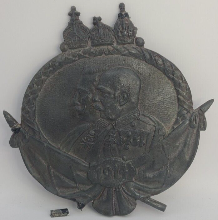 1914 WW1 Metal Wall Plaque- Austria/German alliance, Franz Joseph I ...