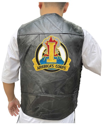 I Corps America's Corps Embroidered Leather Jacket | eBay