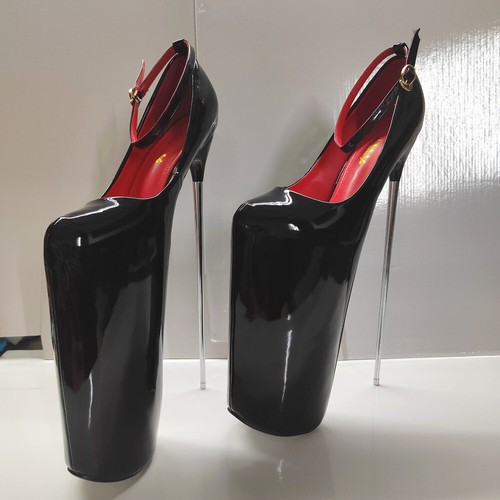 Women 30cm Ultra High Stiletto High Heel Shoes Ankle Buckle Pumps Shoe ...