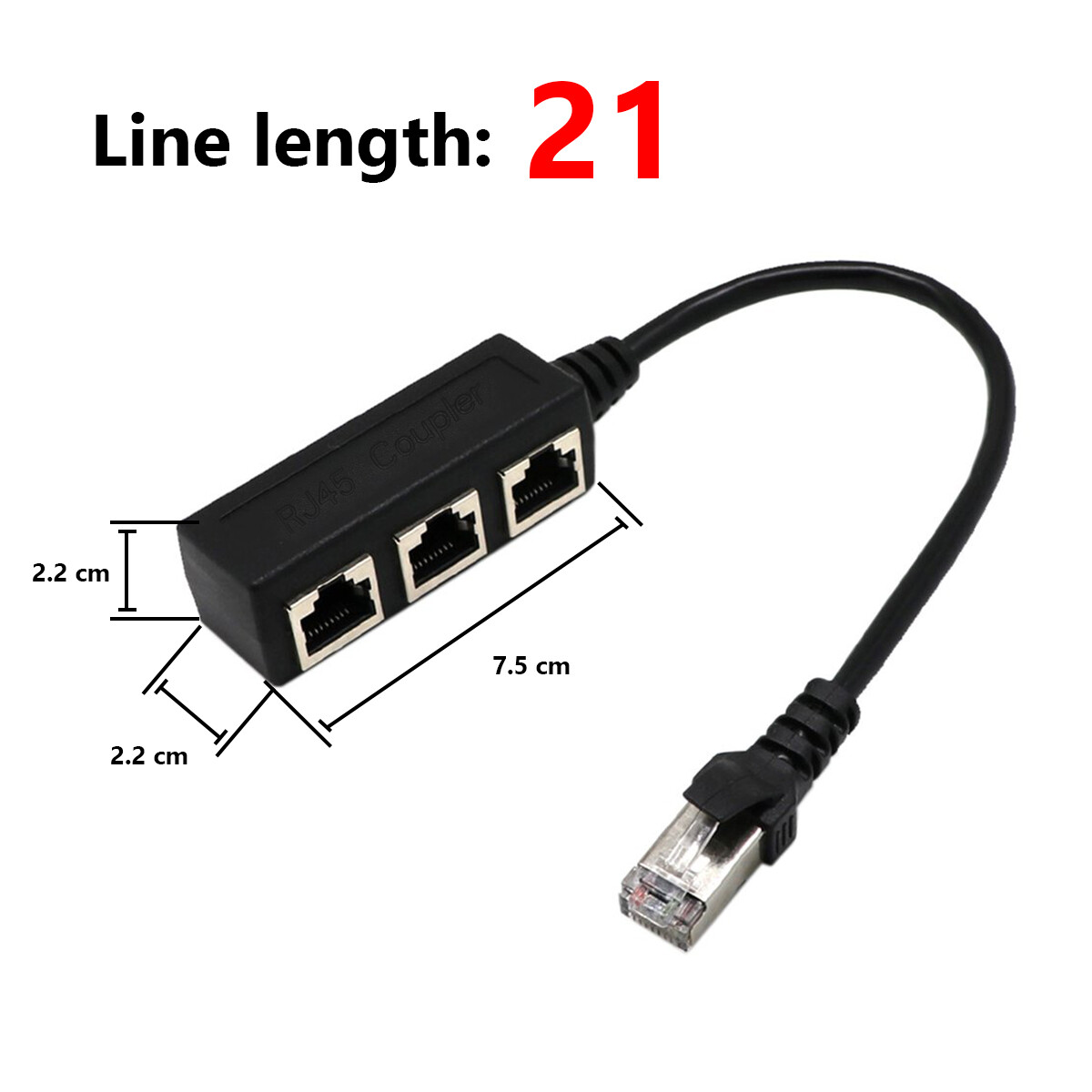 Ethernet RJ45 Cable Adapter 1 Male To 2 / 3 Female Splitter Port LAN ...