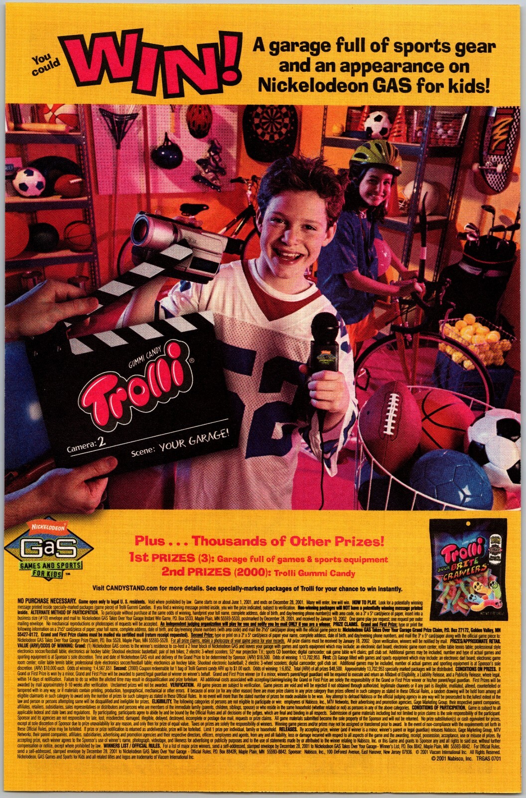 Trolli Nickelodeon GAS Contest Print Ad Poster Art PROMO Original Candy ...