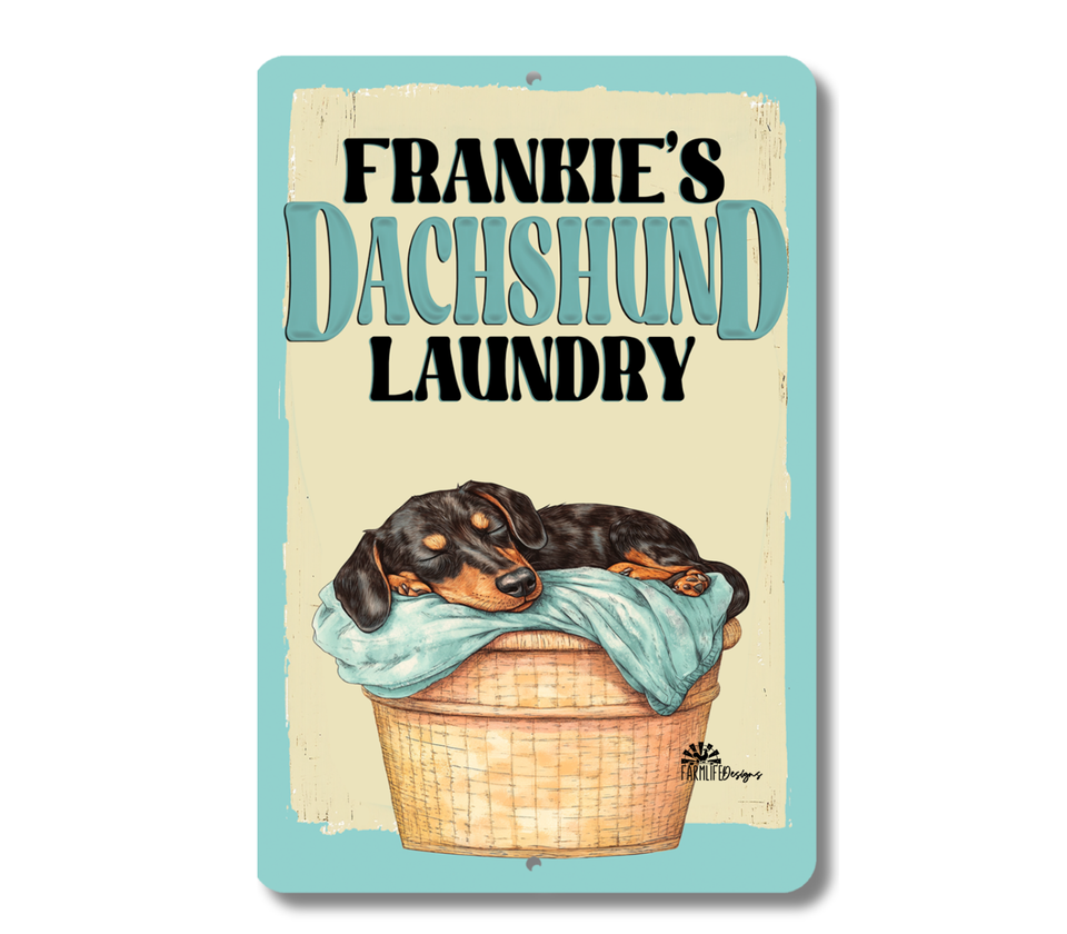Dachshund Custom Laundry Room Sign wiener weiner dog metal tin decor ...