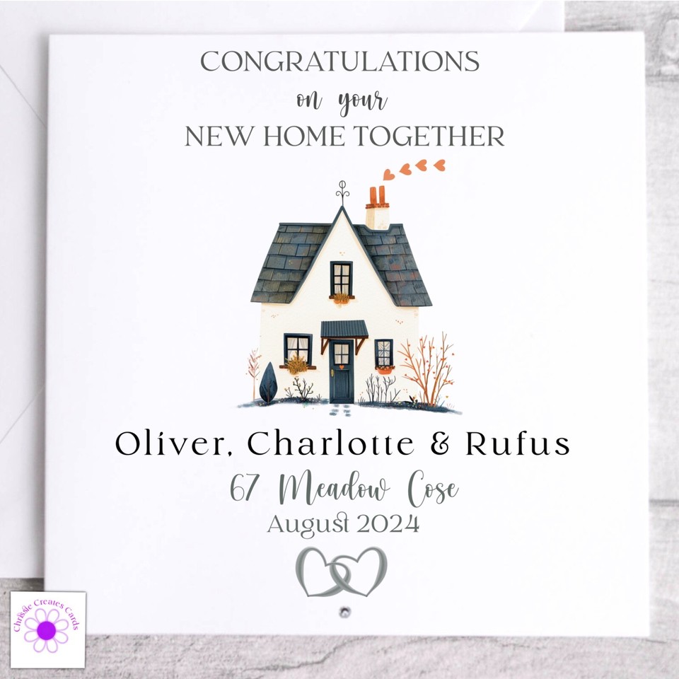 Personalised First New Home Together | House Warming Congratulations ...