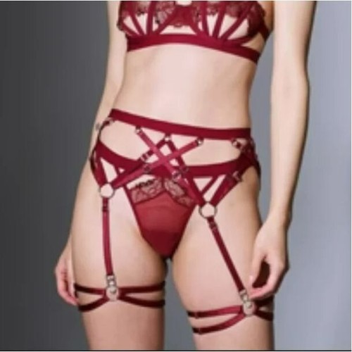 Thistle And Spire Strapped In Garter Belt Adjustable Straps Ruby Red L NWT | eBay