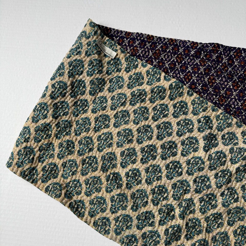 Anchal Project Hand-Stitched Kantha Scarf Reversible Artisan Cotton ...