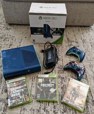 Xbox 360 E Console 500 GB Special Edition Blue With Box, Controller ...