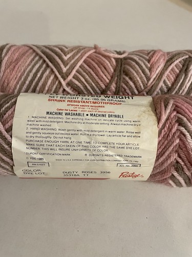 2 Skein Prestige Wintuk Yarn - 3oz Dusty Roses #3956 Multicolor Orlon ...