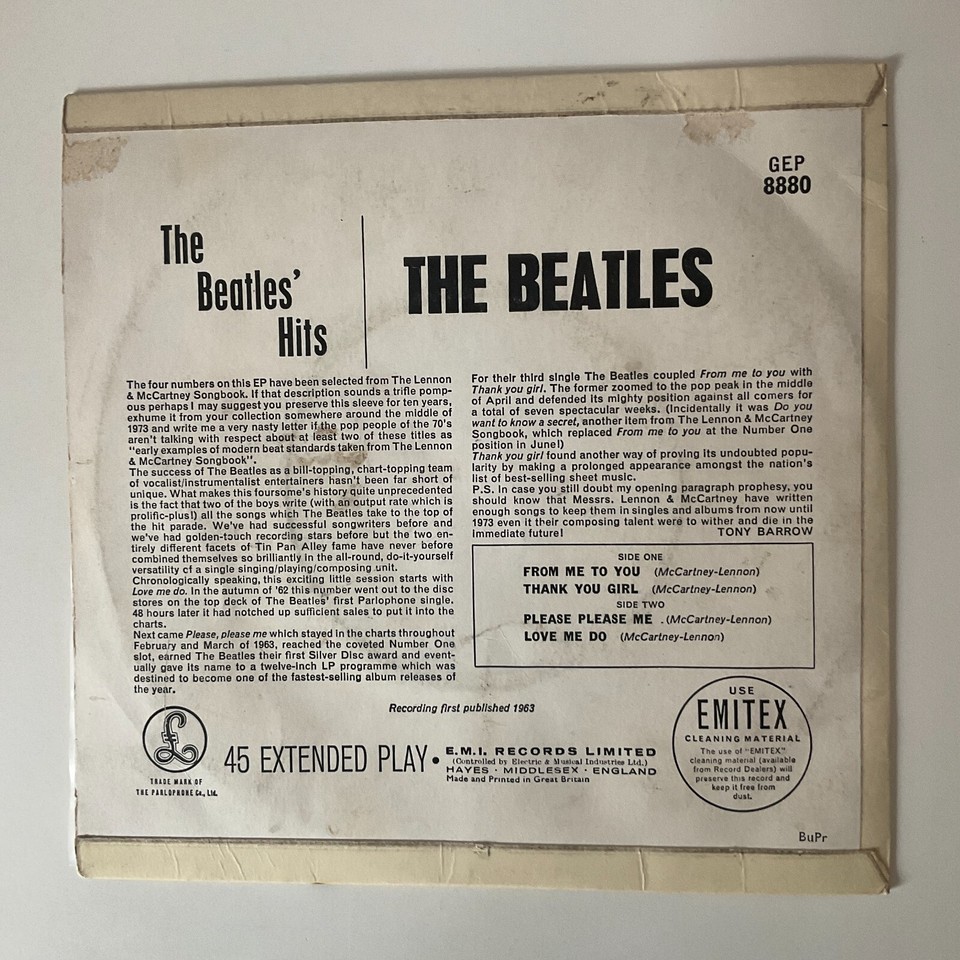 The Beatles Vinyl – From Me To You - 7" EP 1963 - First Press Mono N1 ...
