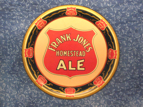 Tip Tray Vintage Frank Jones Homestead Ale Size 5" Black Red Gold White ...