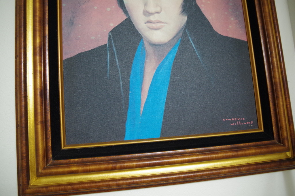 ORIGINAL PAINTING PORTRAIT OF ELVIS PRESLEY ON CANVAS 1979 LAWRENCE ...