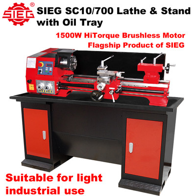 SIEG SC10 /305x700mm 1500W HiTorque Variable Speed Lathe & Stand with ...