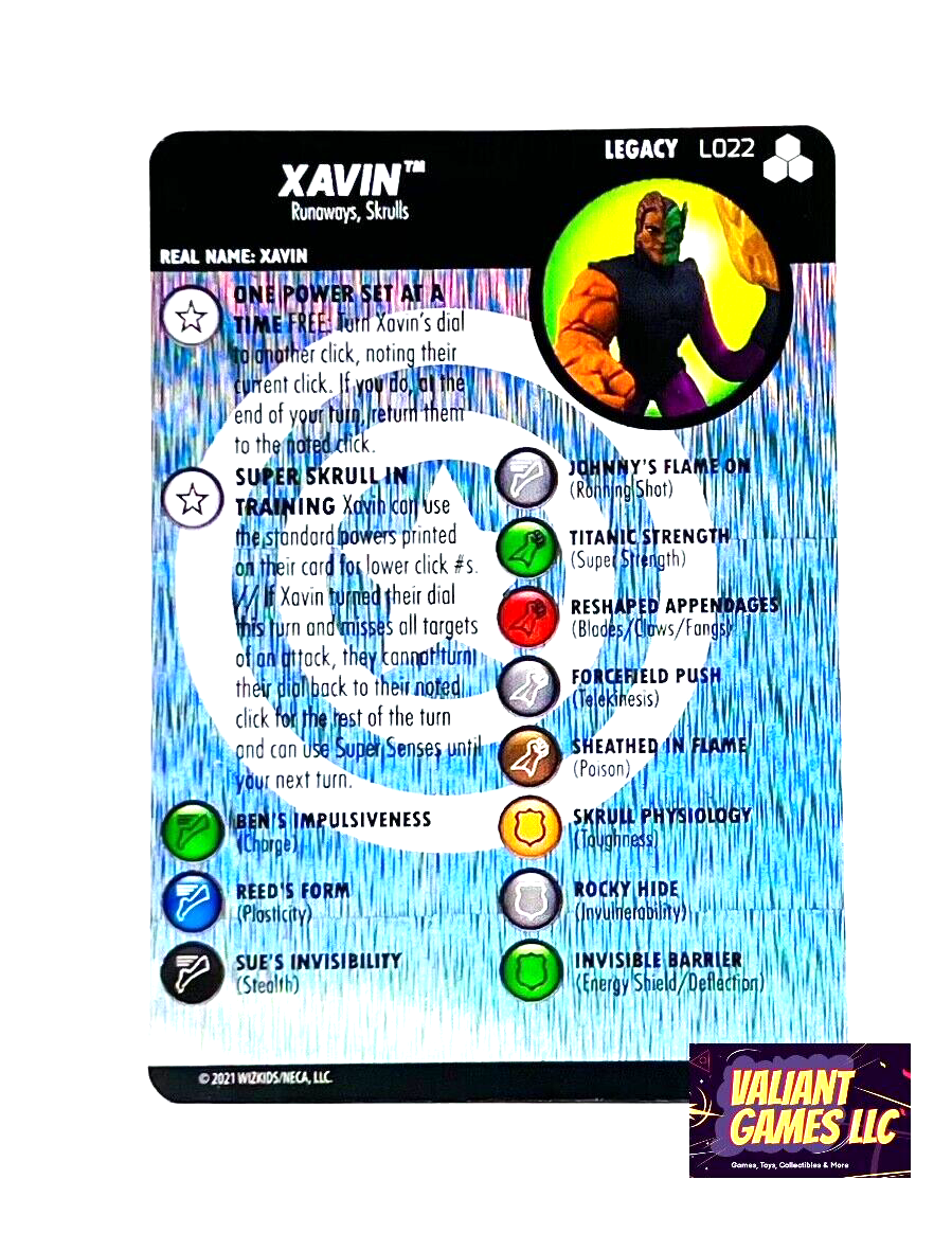 Marvel Heroclix Xavin #L022 Legacy Card Future Foundation Set | eBay