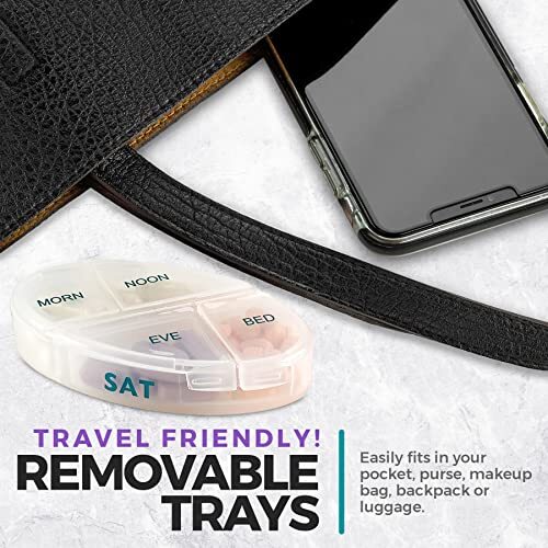 Stackable Pill Box Organizer 7 Day 4-Times A Day Weekly Medicine ...