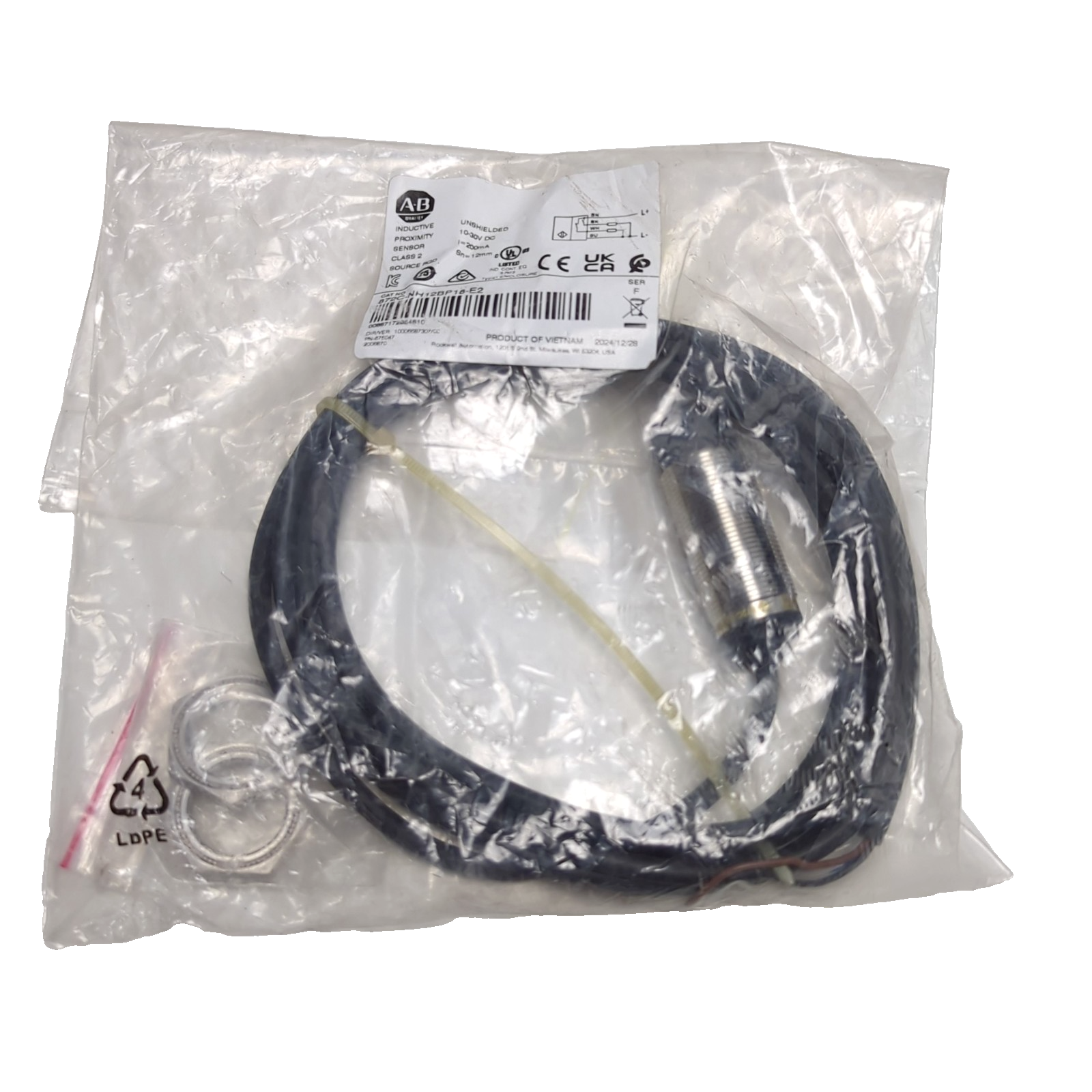 ALLEN-BRADLEY 18mm BARREL INDUCTIVE PROX SENSOR , 10-30 VDC, 12mm ...