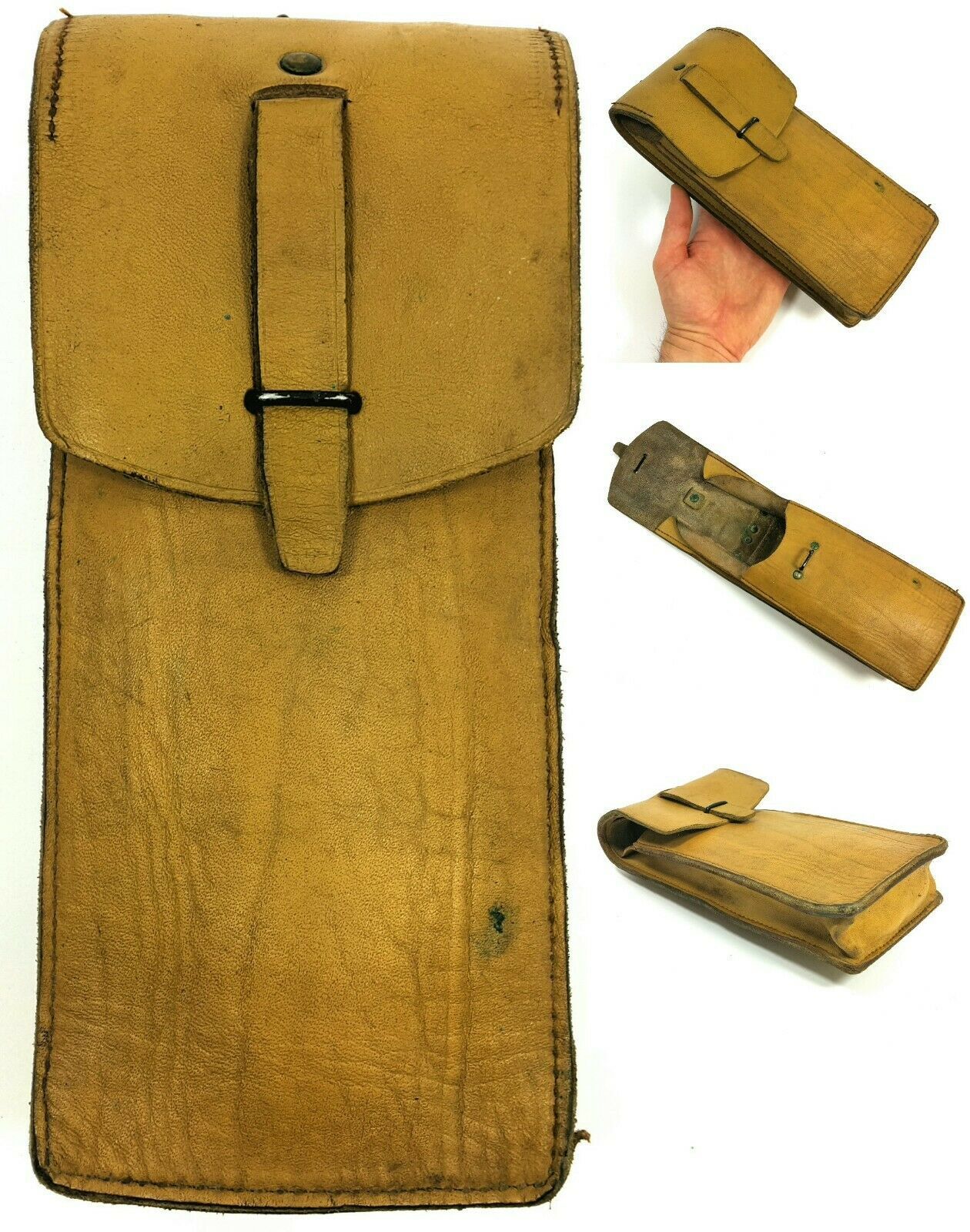 VINTAGE POUCH FRENCH MAT 49 BROWN LEATHER FOR STRAIGHT MAG MAGAZINE ...