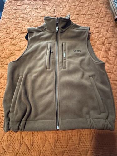 Drake Waterfowl 🦆Vest Sz L Brown Full Zip Heavy Fleece Pockets Mens | eBay