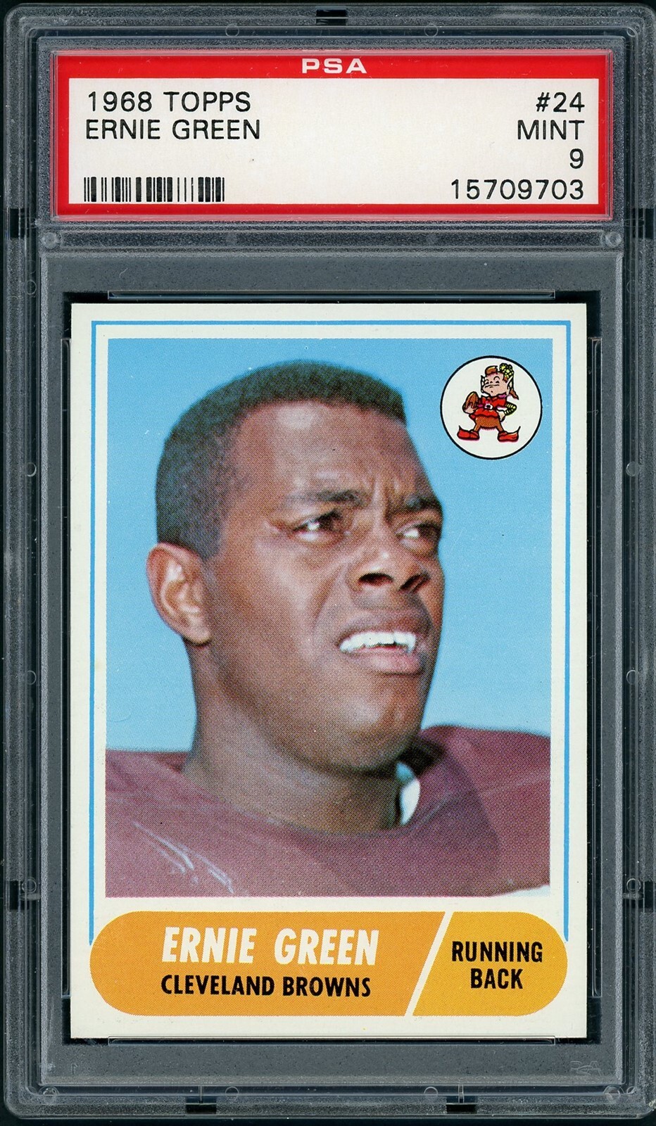 1968 Topps #24 Ernie Green - Cleveland Browns PSA 9 MINT - Only 3 ...