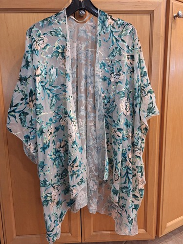 Lularoe Floral Kimono Wrap Cape Cover-up Open Front Sheer One Size ...