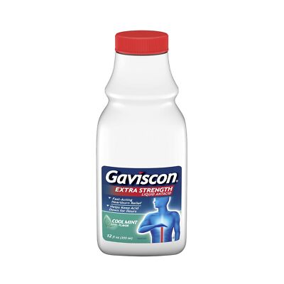 Gaviscon Extra Strength Cool Mint Liquid Antacid Fast-Acting Heartburn ...