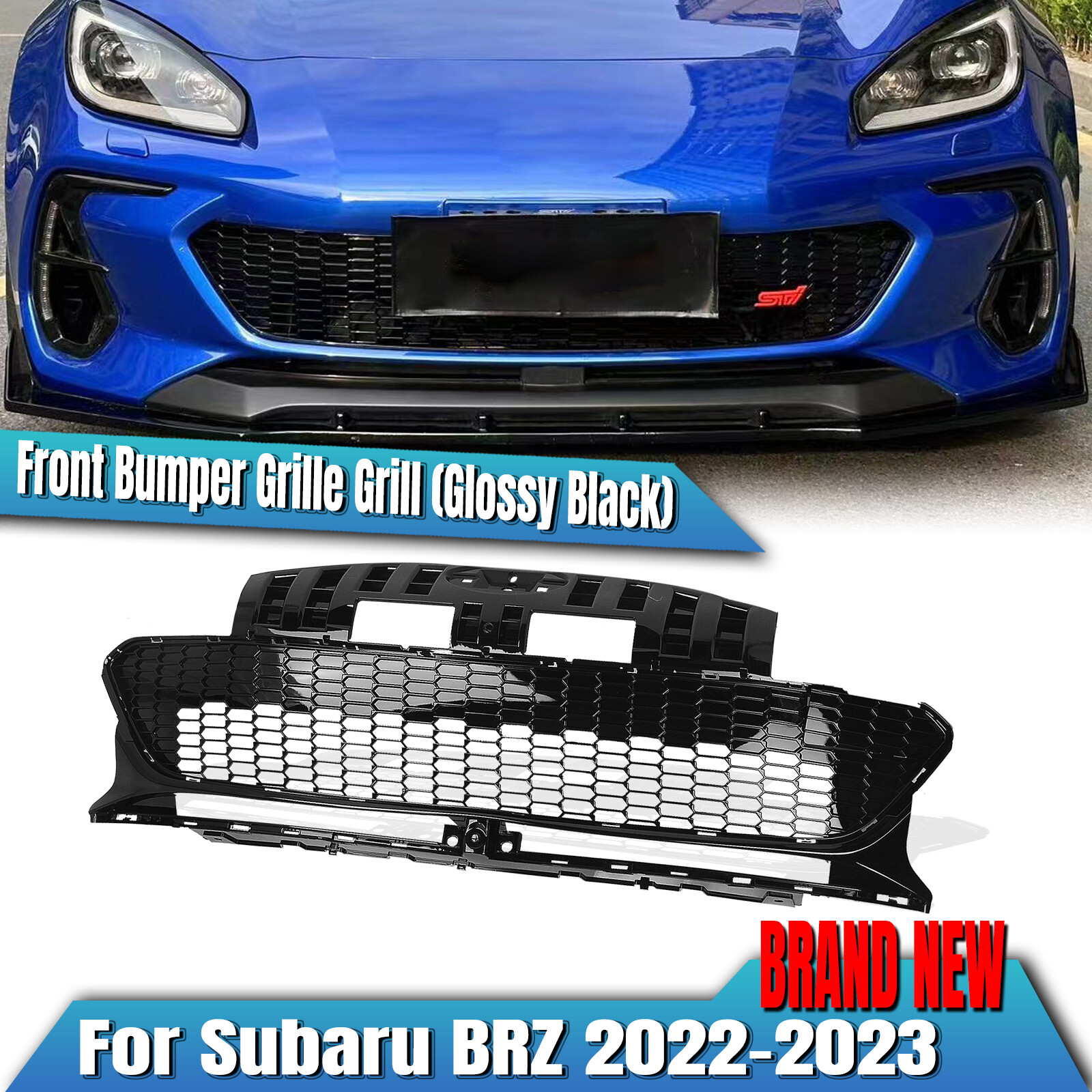 Car Front Bumper Grille Upper Grill For Subaru BRZ ZD8 2022-2025 Gloss ...