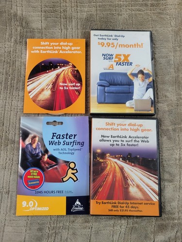 Vintage Lot AOL America Online 9.0 (1) & EarthLink (3) Advertising ...