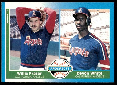 1987 Fleer Baseball Card Willie Fraser/Devon White Rookie California ...
