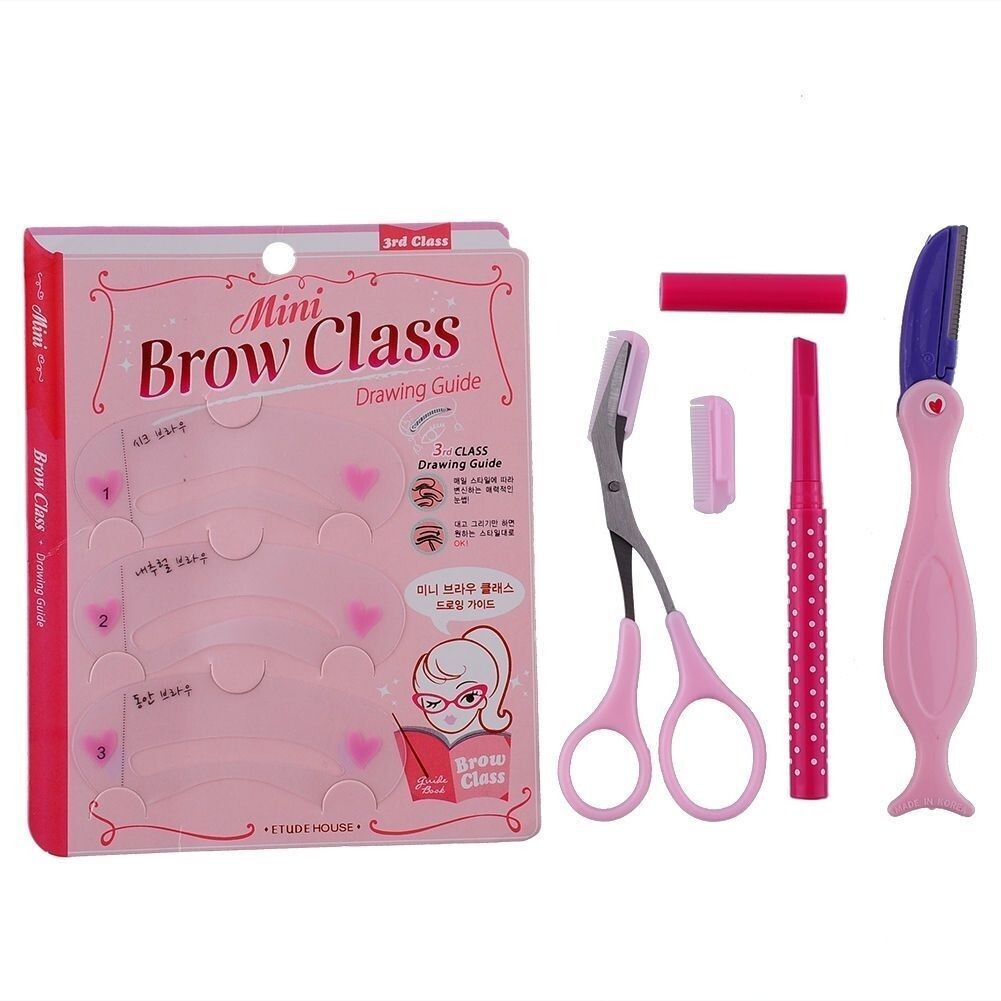 Eyebrow Set Pencil Razor Scissor Stencil Trimmer 3 Shaper Shaping Shape ...