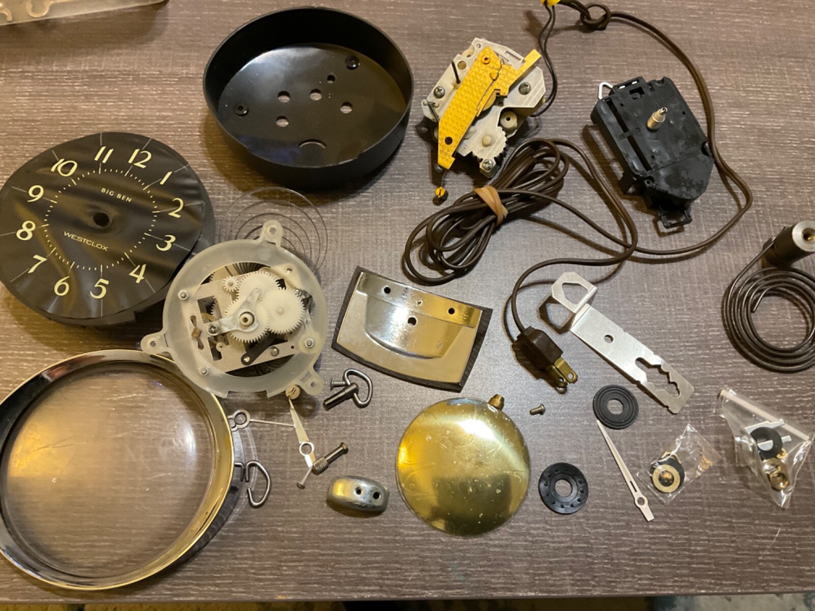 Lot of Antique Clock Alarm Movements Parts Repair parlor brass restore ...