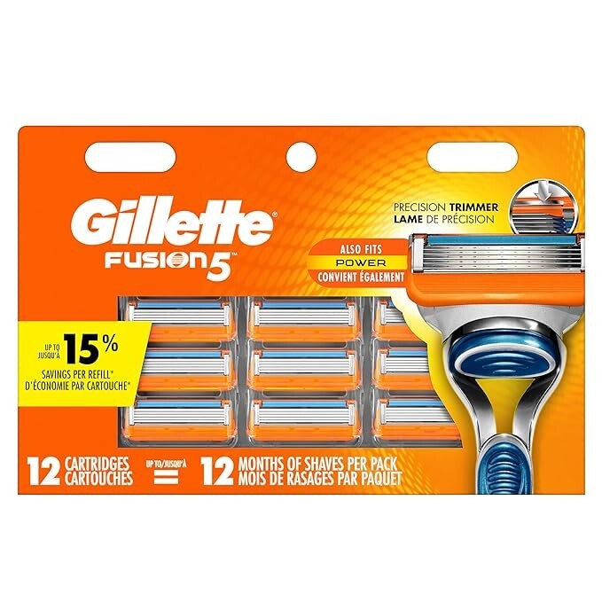 Gillette Fusion 5 Razor Blade refills New Packs of 12 Cartridges ...