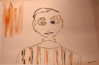 ART PAINTING DRAWING BY CHRISTOPHER COBB GRANDSON OF BASEBALL GREAT TY ...