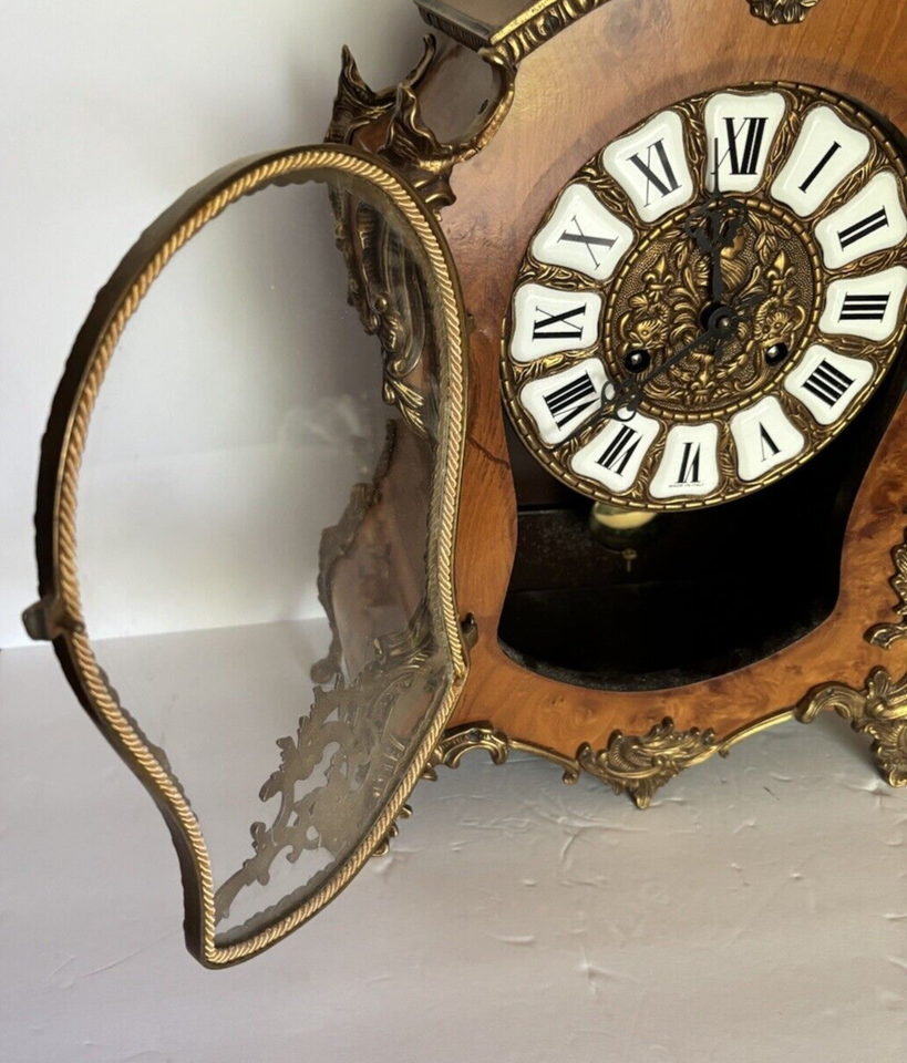 Table Clock Pendulum Key Working VINTAGE ANTIQUE ITALY GERMAN Movement ...
