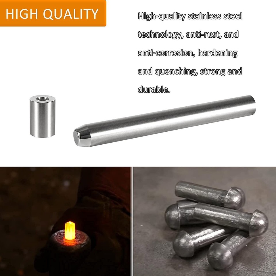 Blacksmith Rivet Doming Tool Set Top & Bottom 1/4" Blacksmithing ...