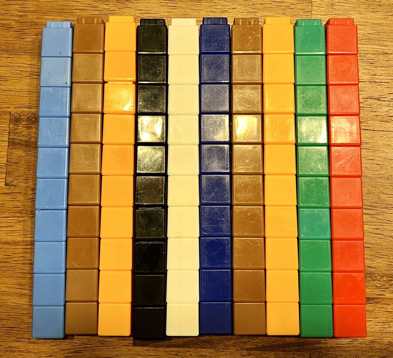 100 Unifix Math Interlocking Counting Cubes Rainbow Colors Manipulative ...