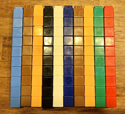 100 Unifix Math Interlocking Counting Cubes Rainbow Colors Manipulative ...
