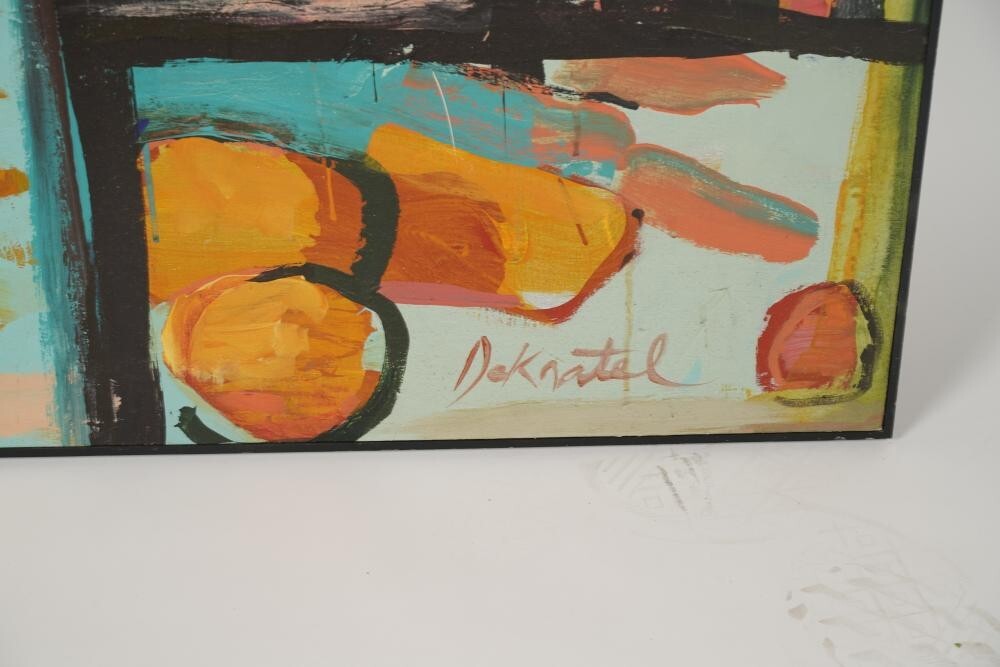 DRAKE DEKNATEL LARGE ABSTRACT OIL ON CANVAS SIGNED 1989 66 5/8 x 65 3/4 ...
