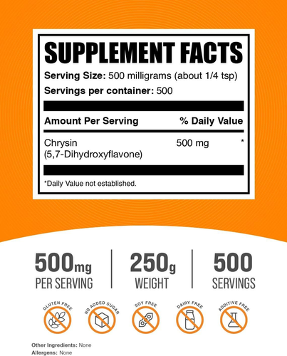 .Com Chrysin Powder - 5,7-Dihydroxyflavone, Chrysin Supplement, Chrysin ...