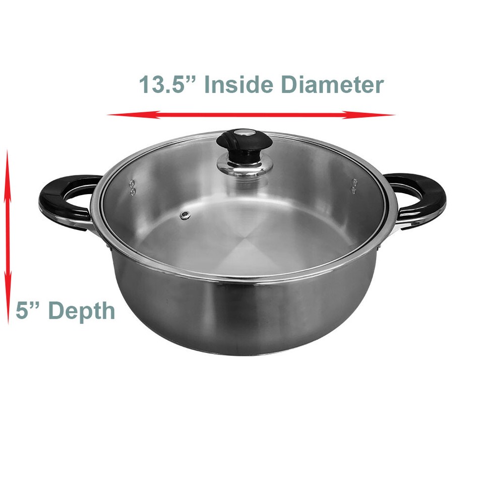 High Quality Stainless Steel Low Pot Dutch Oven Casserole Stock Pot ...