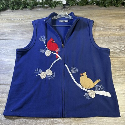 Bird Jacket Size Large Bird Fleece Vest, Full Zip, by Rebecca Malone ...